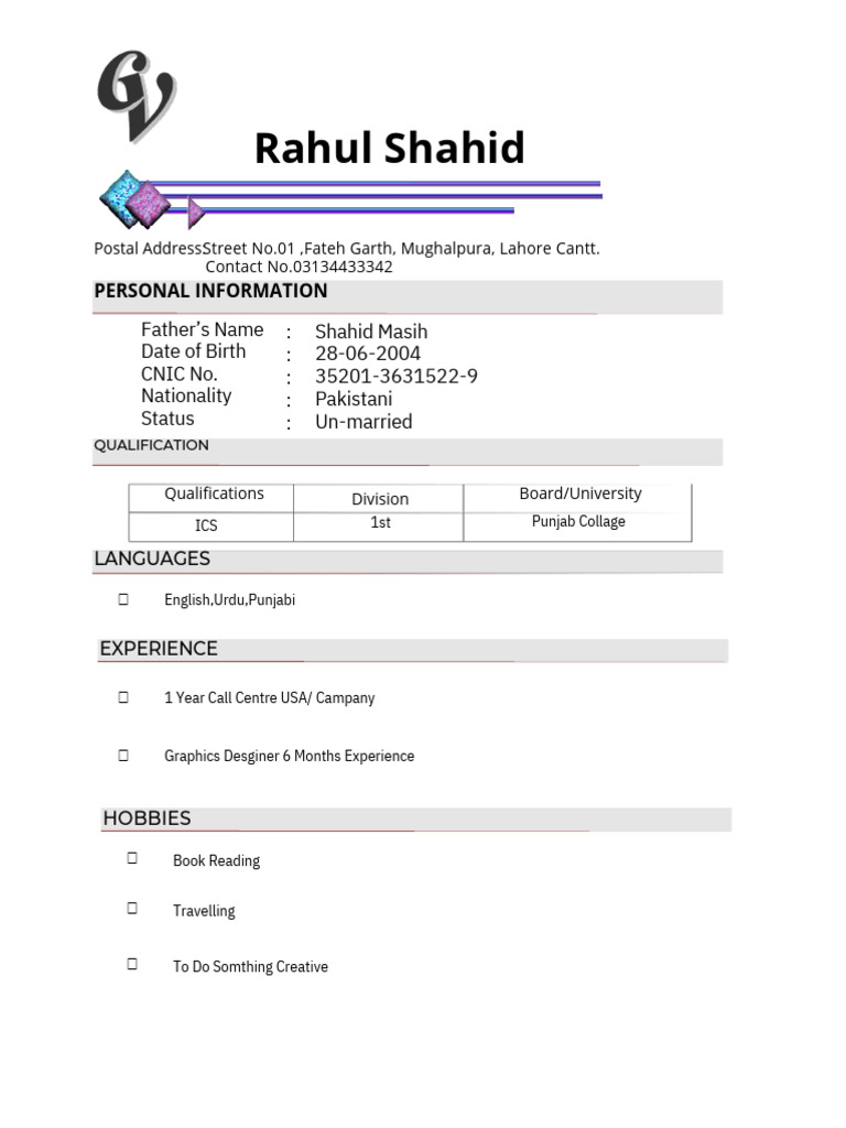 CV - Rahul Khokhar 96 | PDF