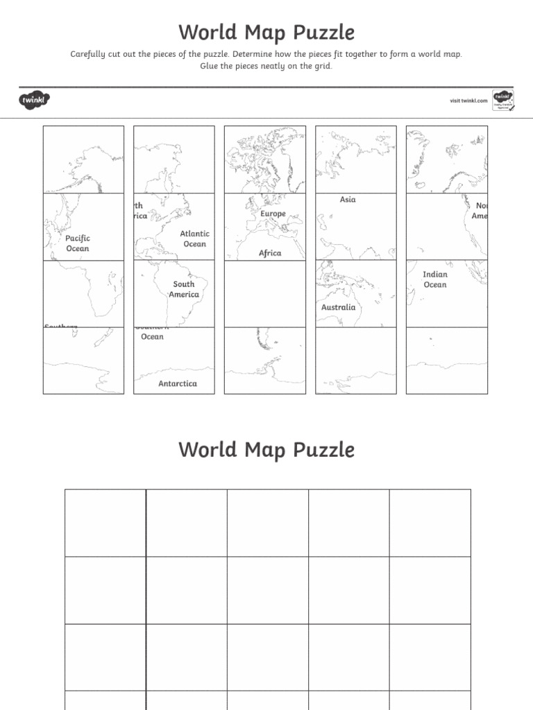 Us Ss 160 Sebw World Map Printable Puzzle Super Eco Black and White Ver ...