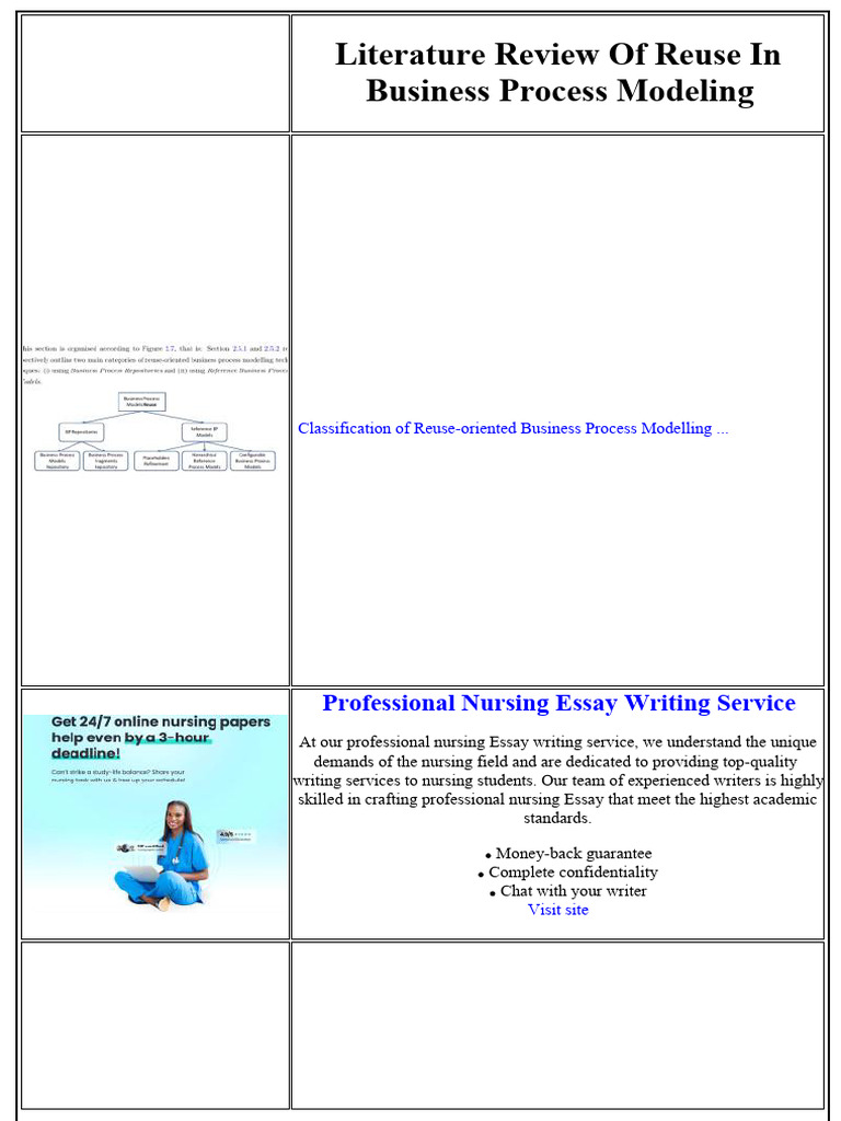 Literature Review of Reuse in Business Process Modeling | PDF | Essays | Methodology