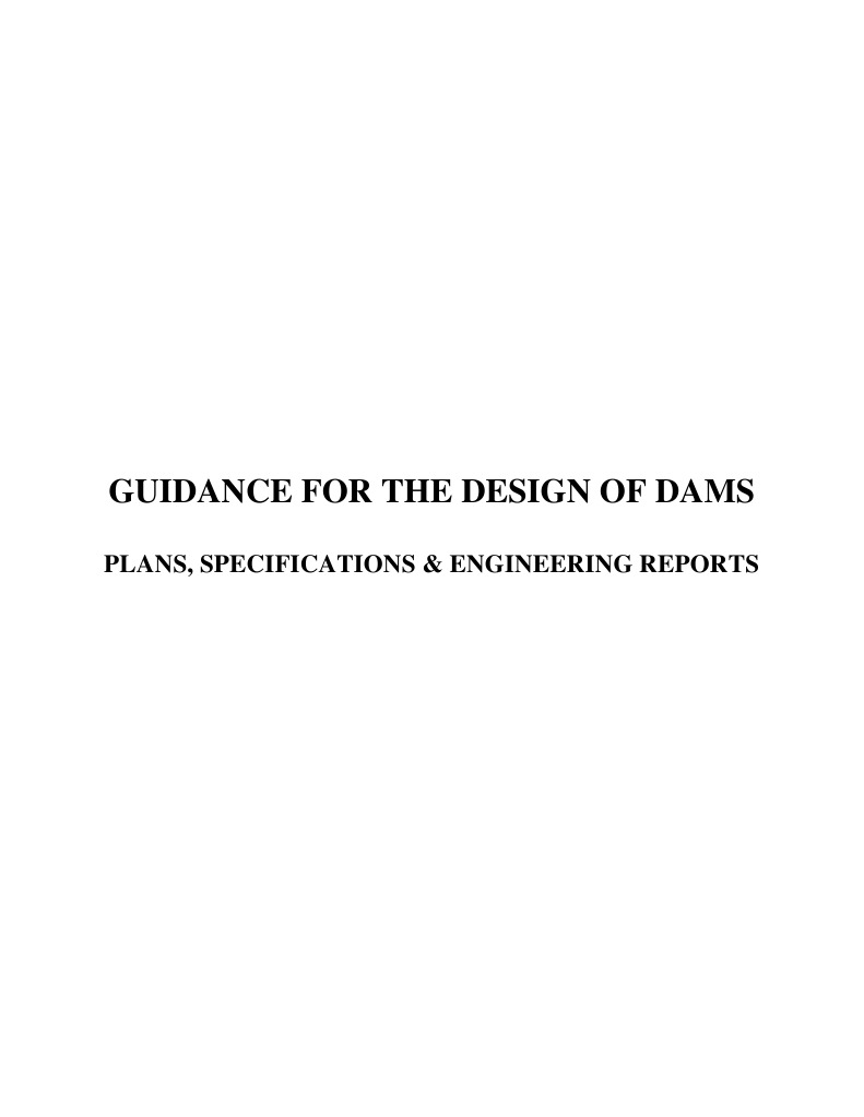 General Guidance For The Design of Dams | PDF | Dam | Specification ...
