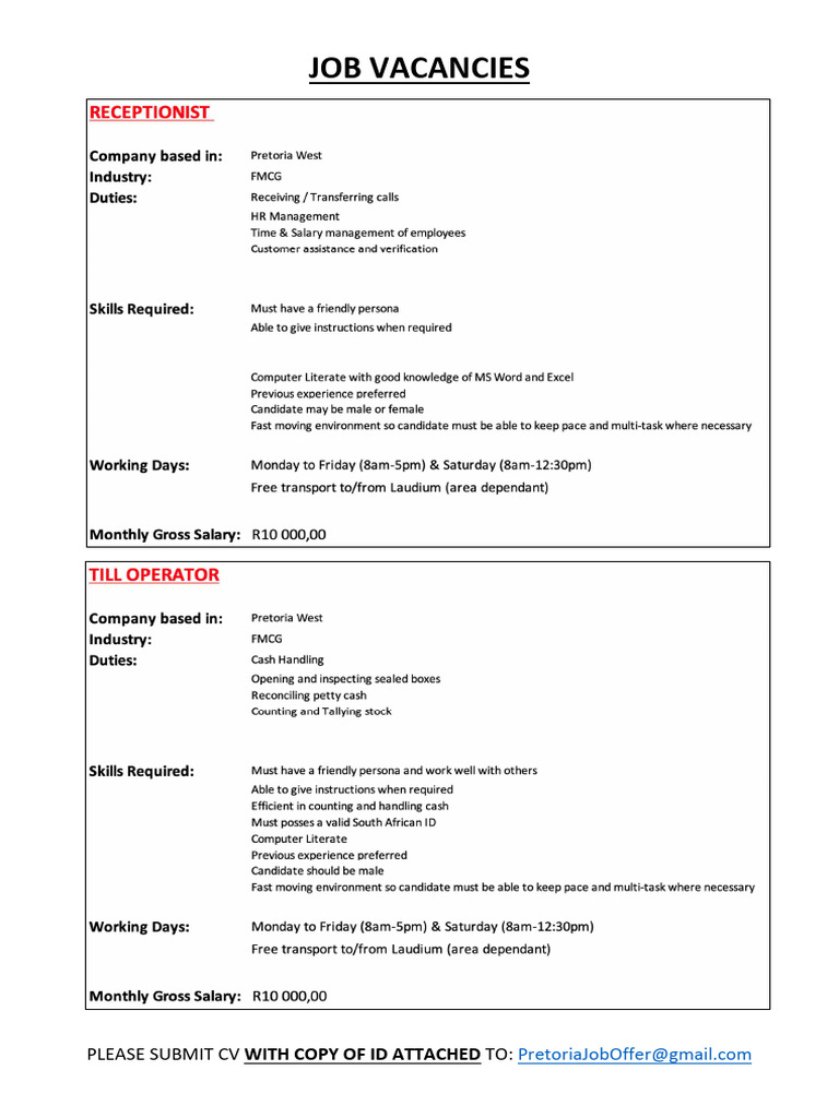 Job Vacancies | PDF