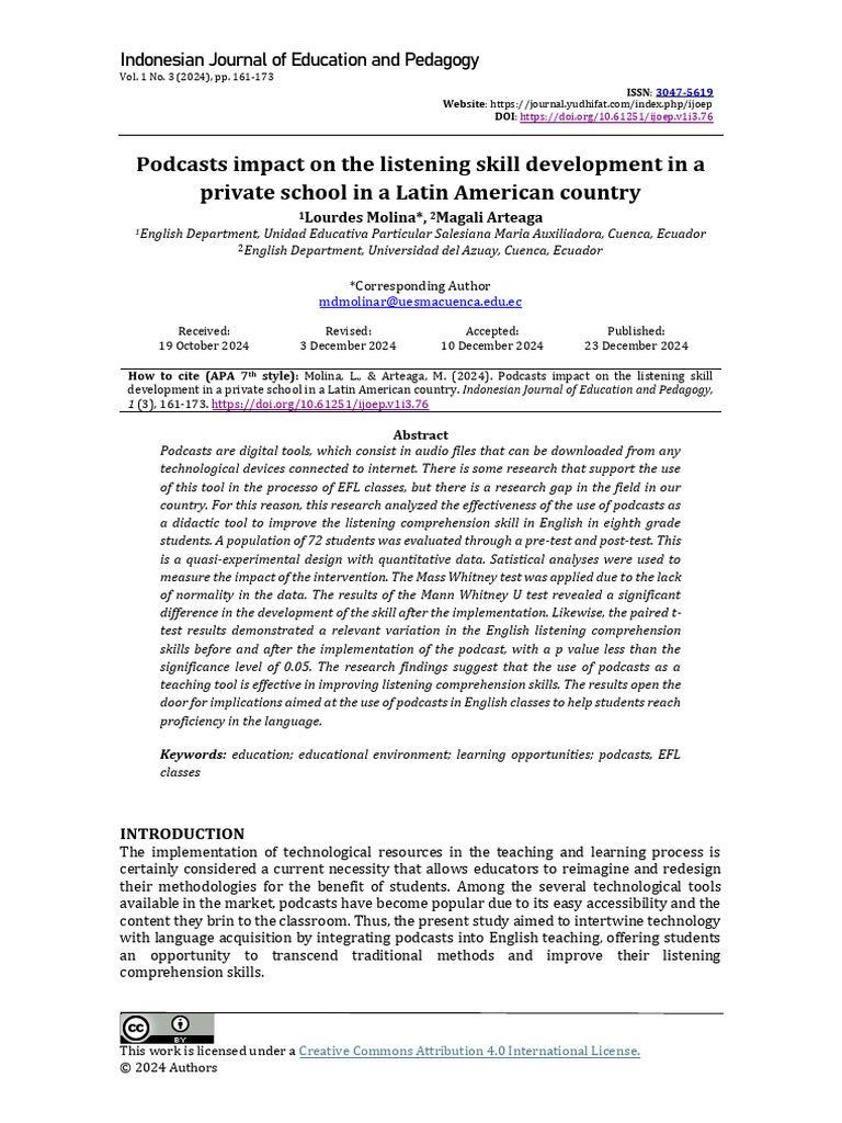 Sample Analysis - Podcasts Impact On The Listening Skill Development in ...