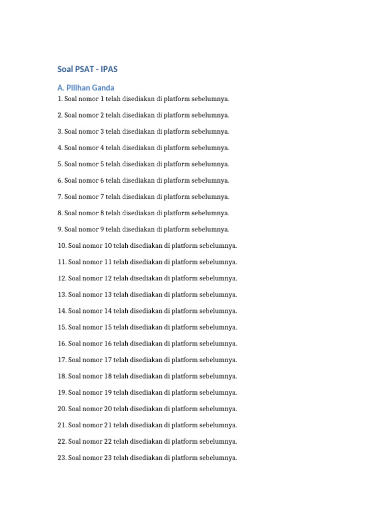 Soal Psat Ipas | PDF