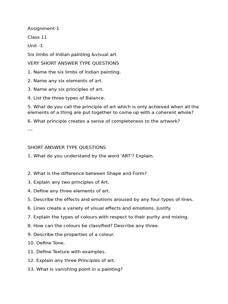 Indian Art: Six Limbs & Principles | PDF