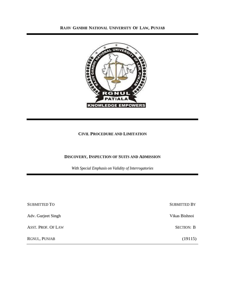 Civil Procedure: Interrogatories Explained | PDF | Discovery (Law ...