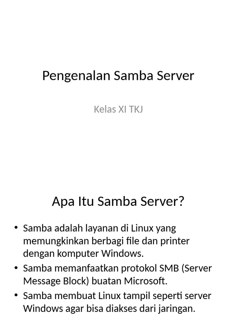 Pengenalan dan Fungsi Samba Server | PDF