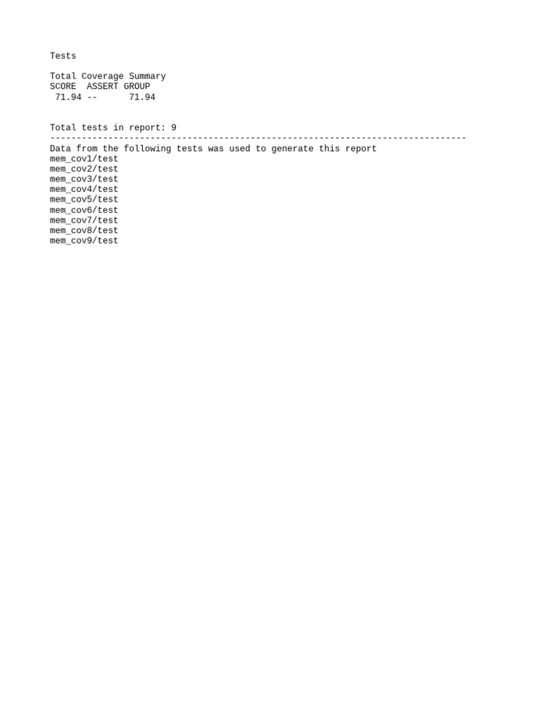 Test Coverage Summary Report | PDF