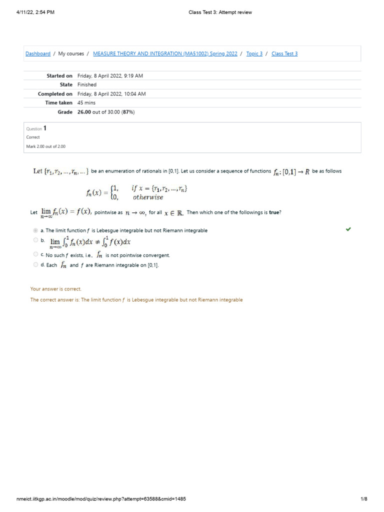 Class Test 3 - Measure Theory | PDF | Mathematical Objects ...