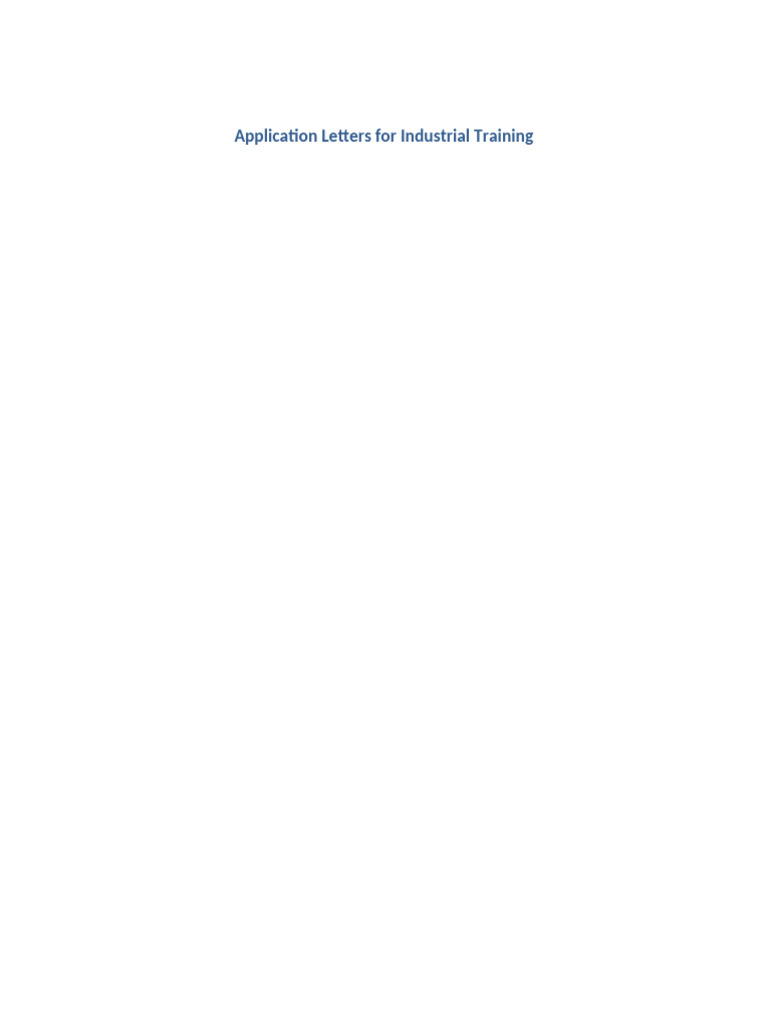 Industrial Training Application Letters | PDF | Medicine | Academic Degree