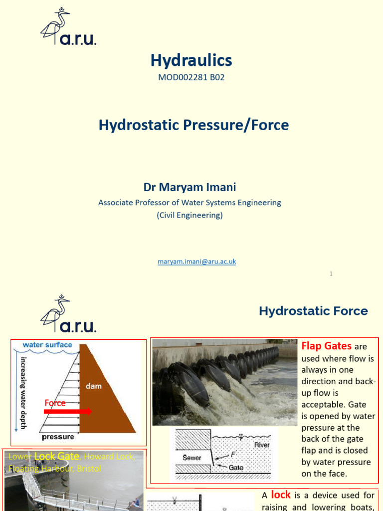 Hydrostatic Forces in Fluid Mechanics | PDF | Pressure | Force