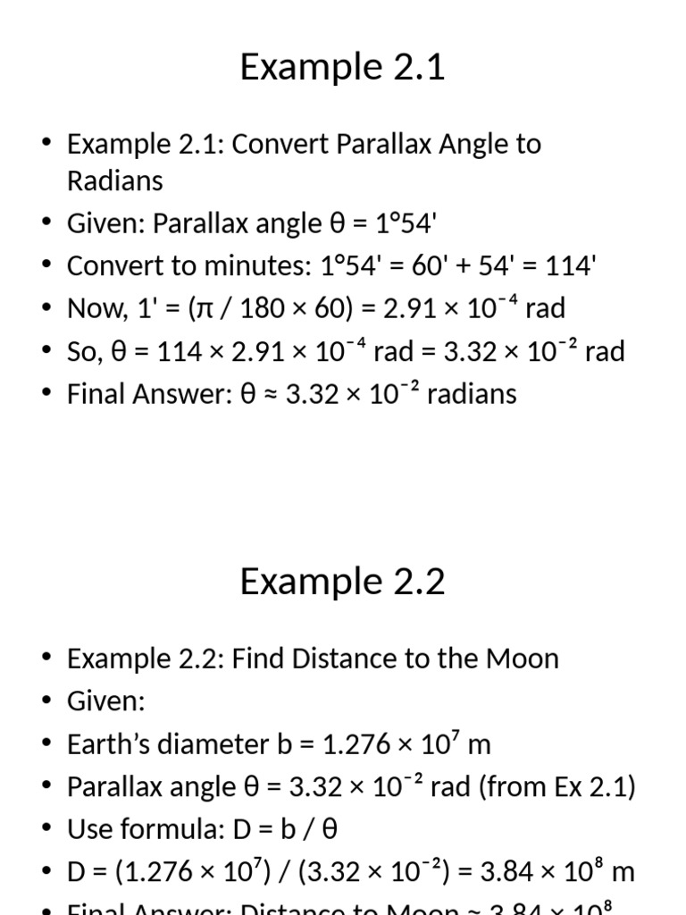 Examples 2 1 To 2 4 Units and Measurement | PDF
