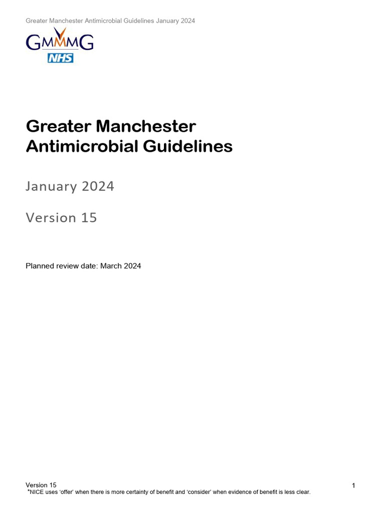 GM Antimicrobial Guidelines January 2024 v15 | PDF | Urinary Tract ...