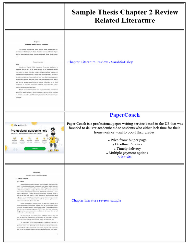 Sample Thesis Chapter 2 Review Related Literature | PDF | Thesis | Essays