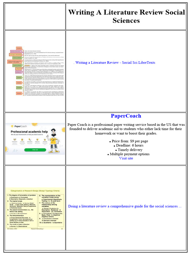 Writing A Literature Review Social Sciences | PDF | Essays | Science