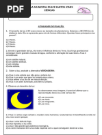 Lista de Exercicios A Lua Com Gabarito | PDF | Lua | Terra