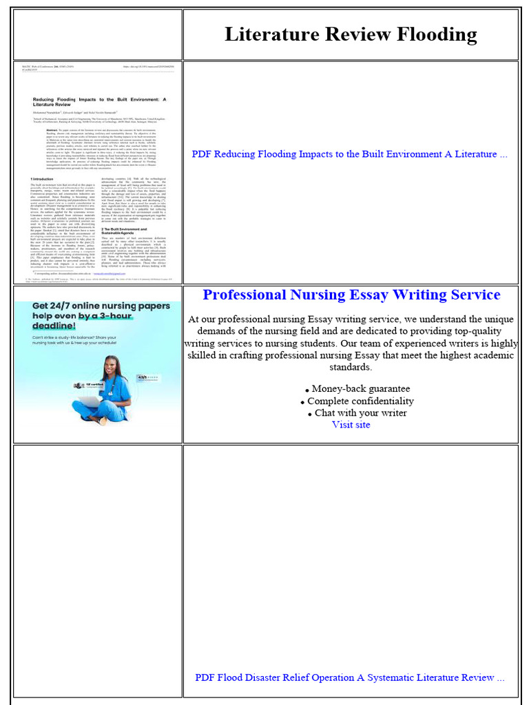 Literature Review Flooding | PDF | Flood | Risk