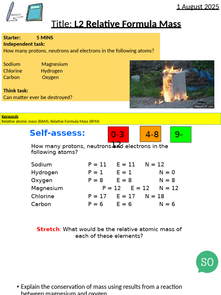 L2 Relative Formula Mass Guide | PDF | Proton | Atoms