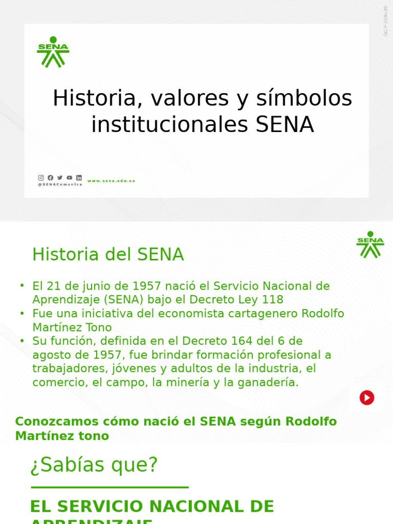 Visión, Misión, Valores & Simbolos SENA 2023 | PDF