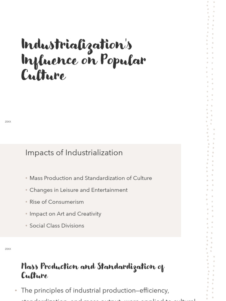 Urbanization Industrialization Pop Culture 2 | PDF | Consumerism ...
