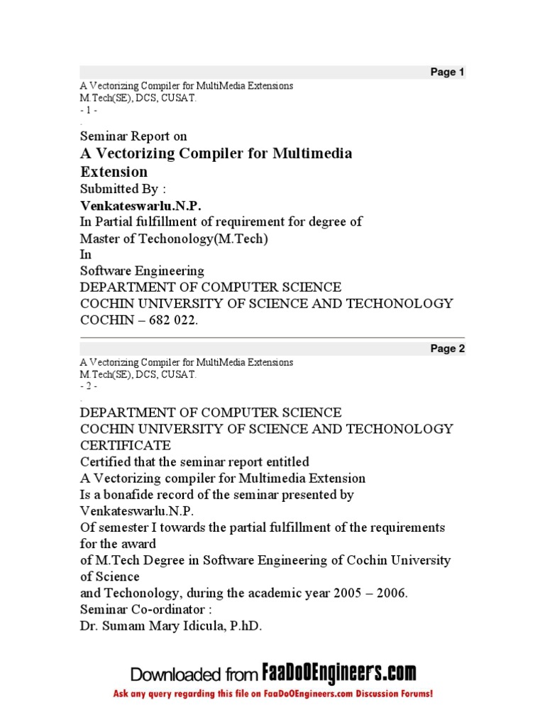 A Vectorizing Compiler For Multimedia Extension | PDF | Instruction Set | Parallel Computing