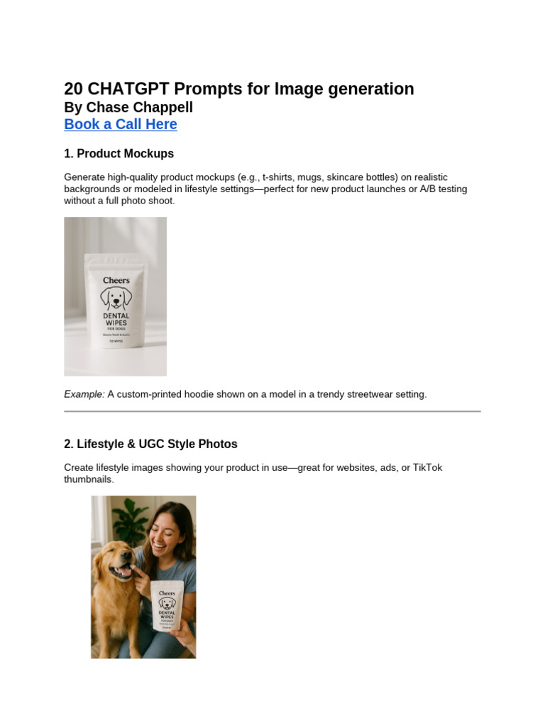 ChatGPT Image Generation Prompts | PDF