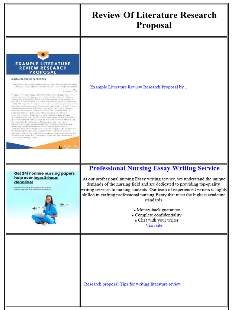 Review of Literature Research Proposal | PDF | Information Literacy ...