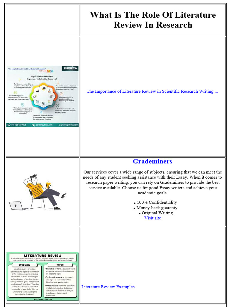 What Is The Role of Literature Review in Research | PDF | Essays ...
