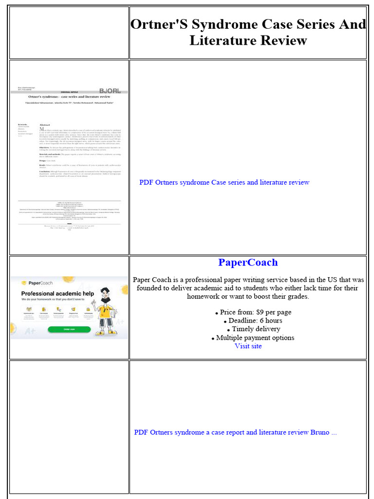 Ortner's Syndrome Case Series and Literature Review | PDF | Heart | Aorta