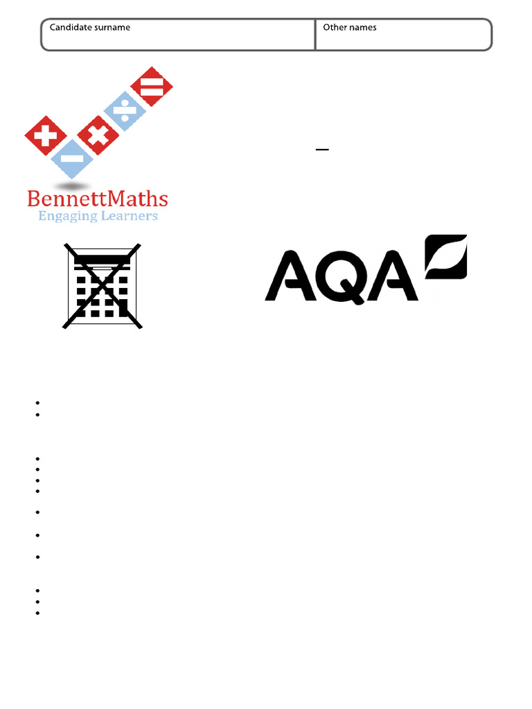 AQA L2 Further Maths Practice Paper Solutions v2 | PDF | Mathematics