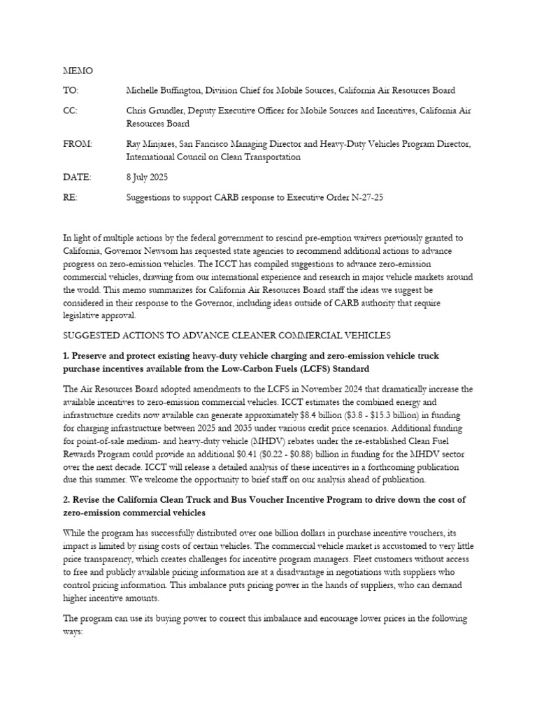 ICCT Comments To The California Air Resources Board's (CARB) ZEV ...