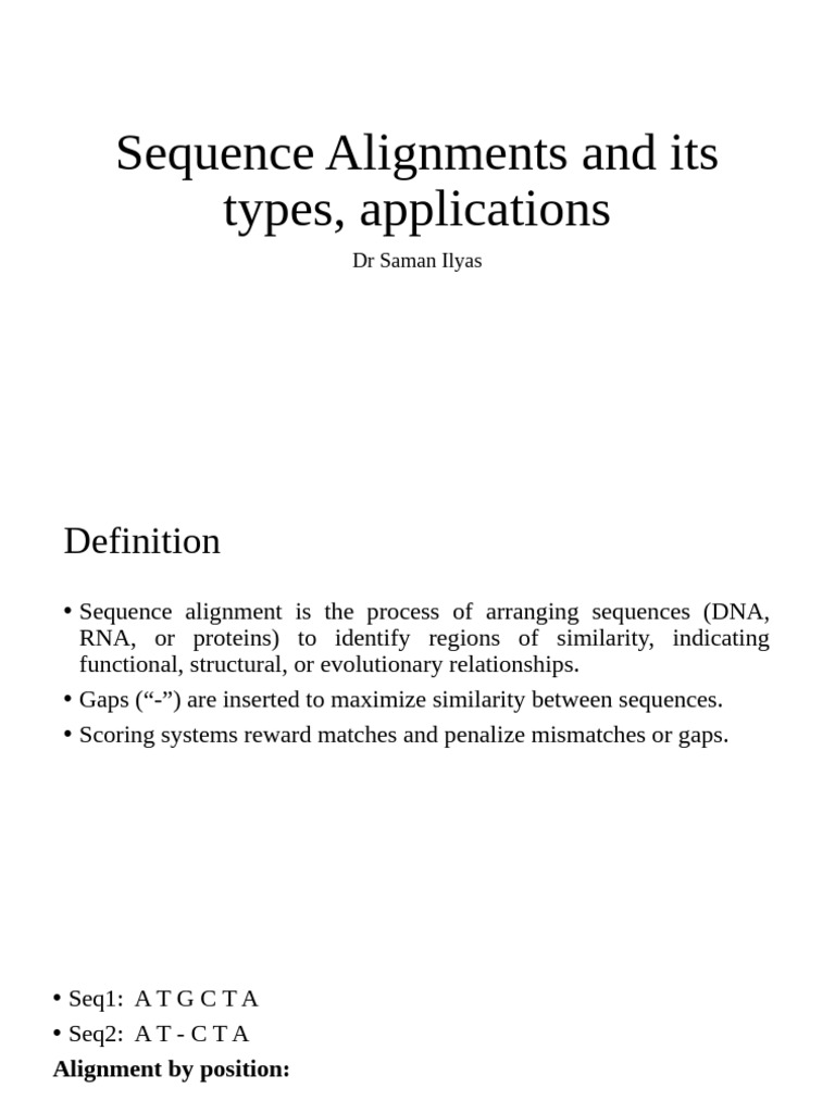 Sequence Alignments and its types, applications | PDF | Sequence Alignment | Conserved Sequence