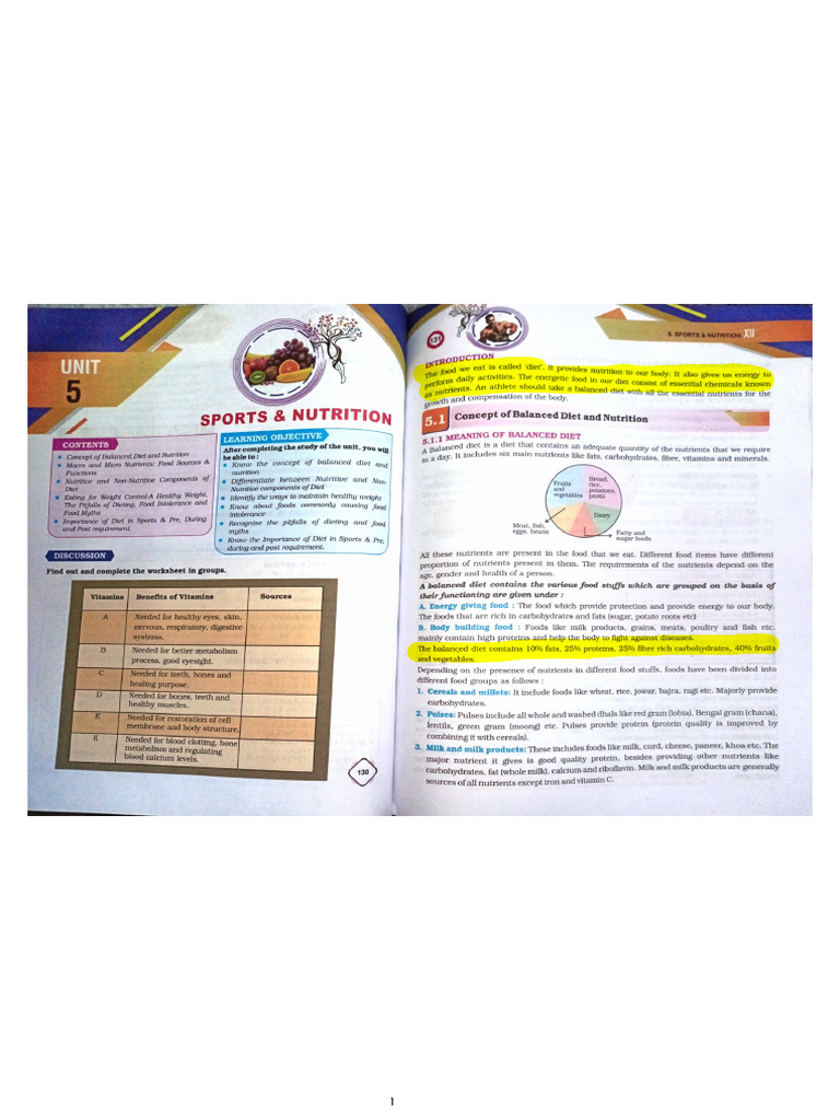 Unit 5 Sports and Nutrition | PDF