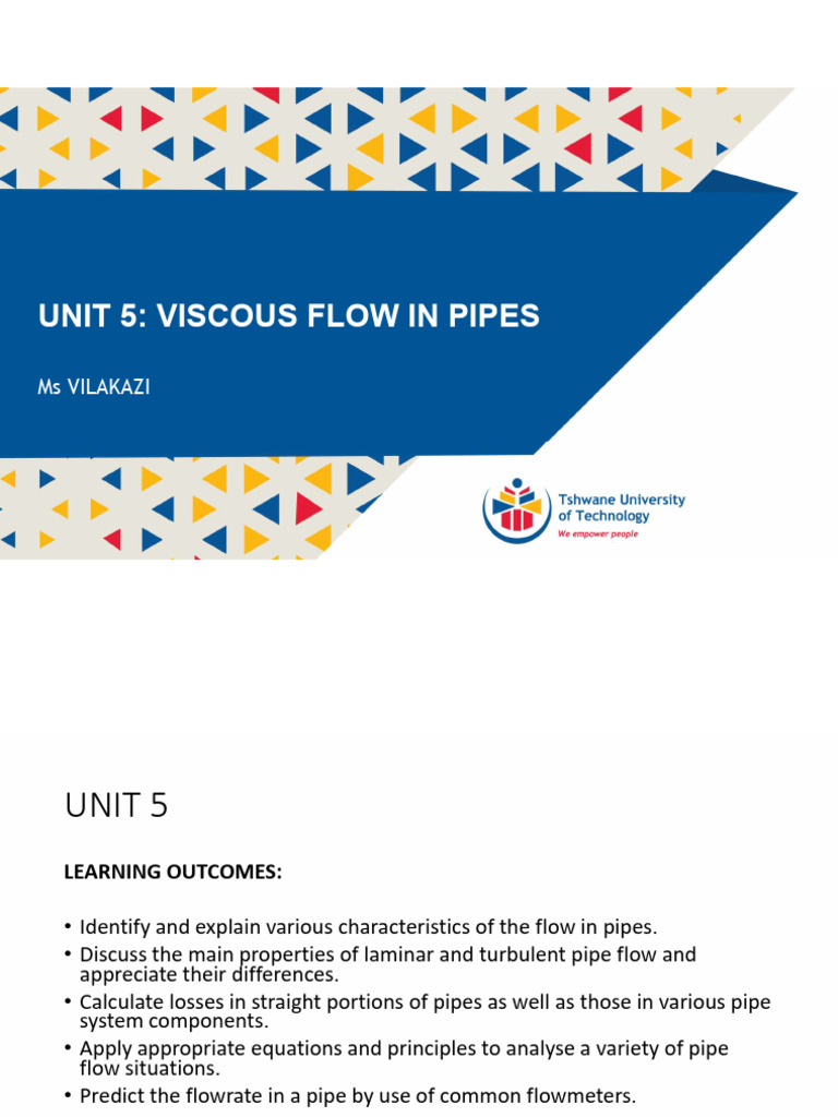 Viscous Flow in Pipes Fundamentals | PDF | Fluid Dynamics | Viscosity