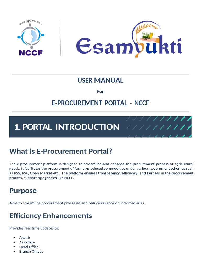 E-Procurement Portal User Manual | PDF | Procurement