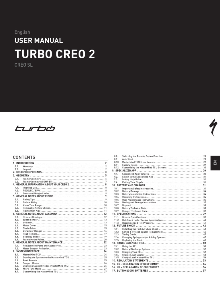 Turbo Creo 2 User Manual | PDF | Transport | Vehicles