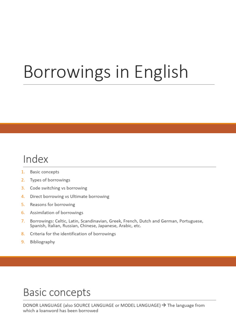 Understanding English Borrowings and Their Types | PDF | English ...