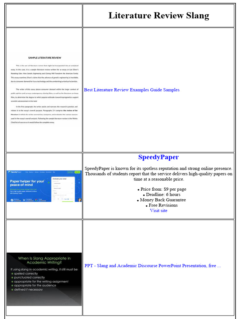 Literature Review Slang | PDF | Slang | Jargon