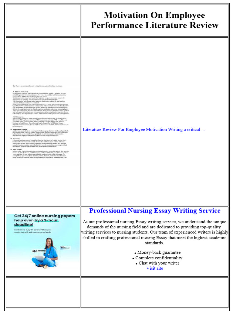 Motivation On Employee Performance Literature Review | PDF | Motivation ...