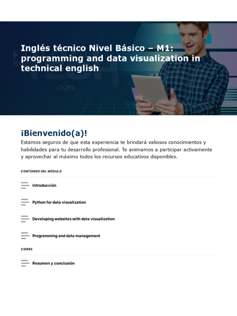 Ingles Tecnico Nivel Basico M 1 Programming and Data Visualization in Technical English | PDF ...