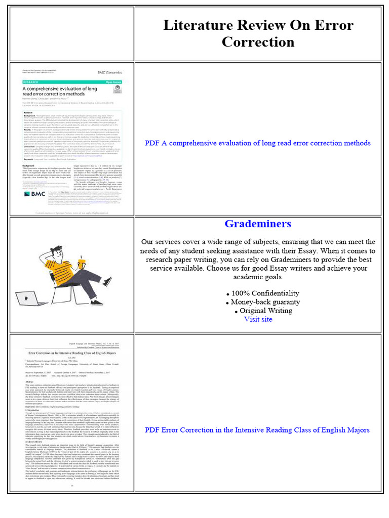 Literature Review On Error Correction | PDF | Essays | Plagiarism