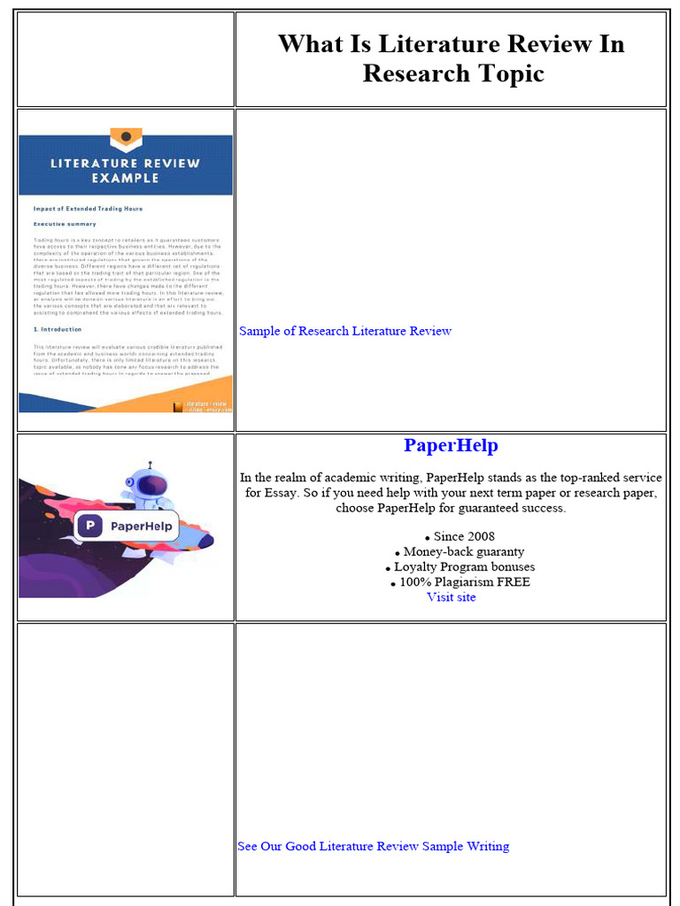 What Is Literature Review in Research Topic | PDF | Thesis | Essays