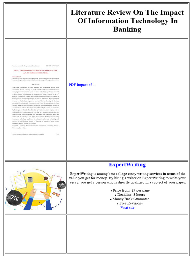 Literature Review On The Impact of Information Technology in Banking ...