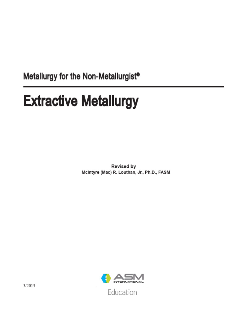 Extractive Metallurgy Basics Explained | PDF | Redox | Smelting