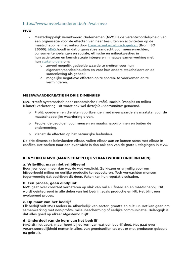 MVO Examenleerstof! | PDF