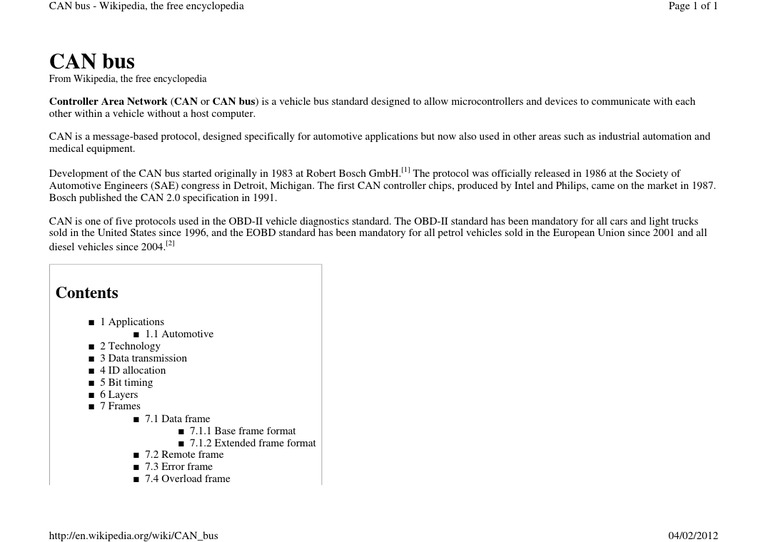 CAN Bus | PDF | Manufactured Goods | Communications Protocols