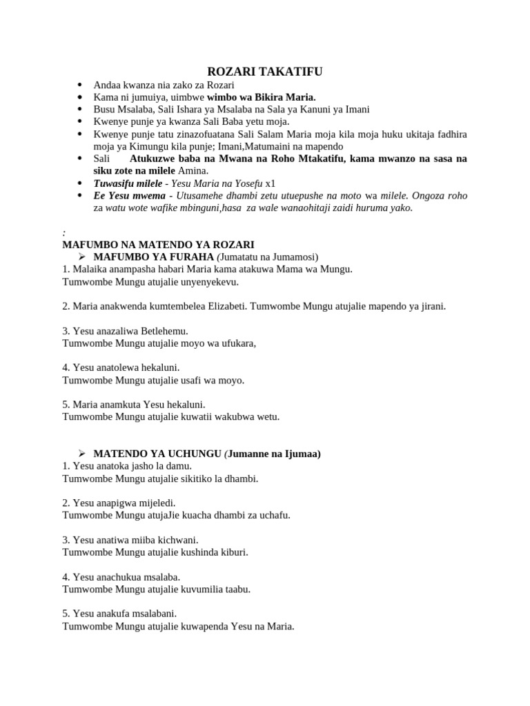 Rozari Takatifu Mpya by Revocatus | PDF