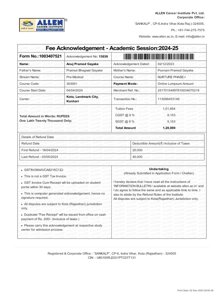 Fee Receipt - 1003407521 - 02-12-2023 20 - 45 - 36 - 231202 - 204627 ...