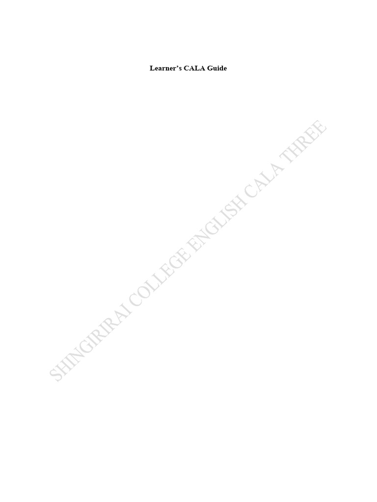 English Form 4 Cala Component C | PDF