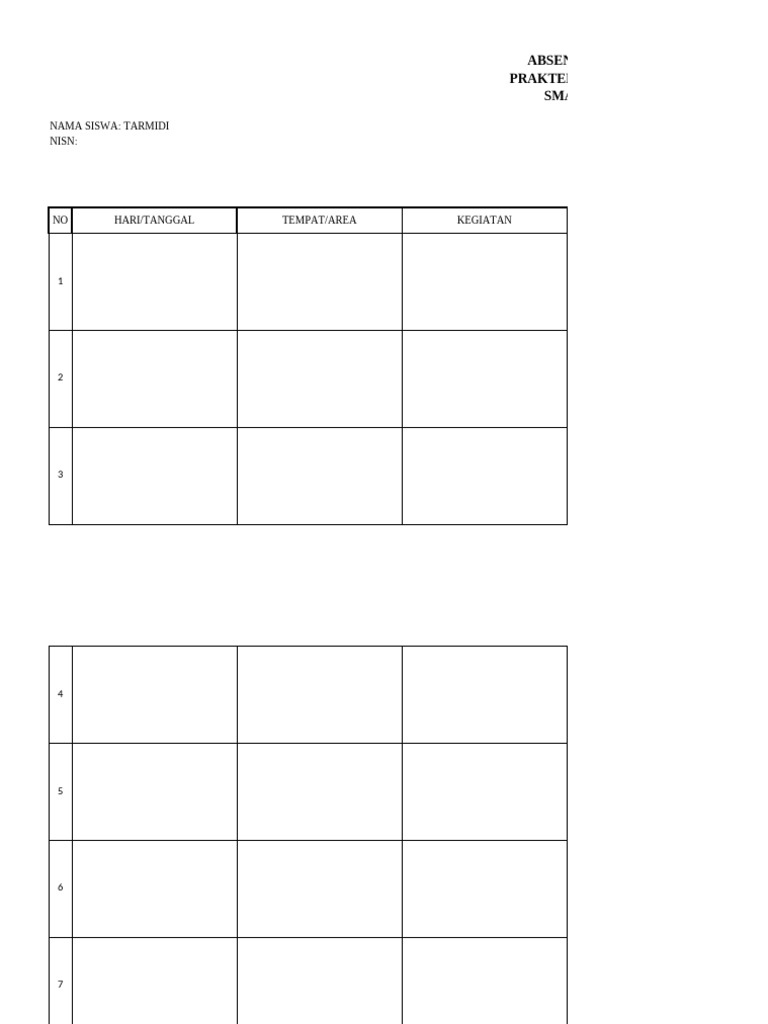 Absensi Individu (Tarmidi) | PDF