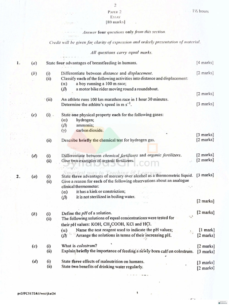 2024 Wassce Integrated Science PC 2 | PDF